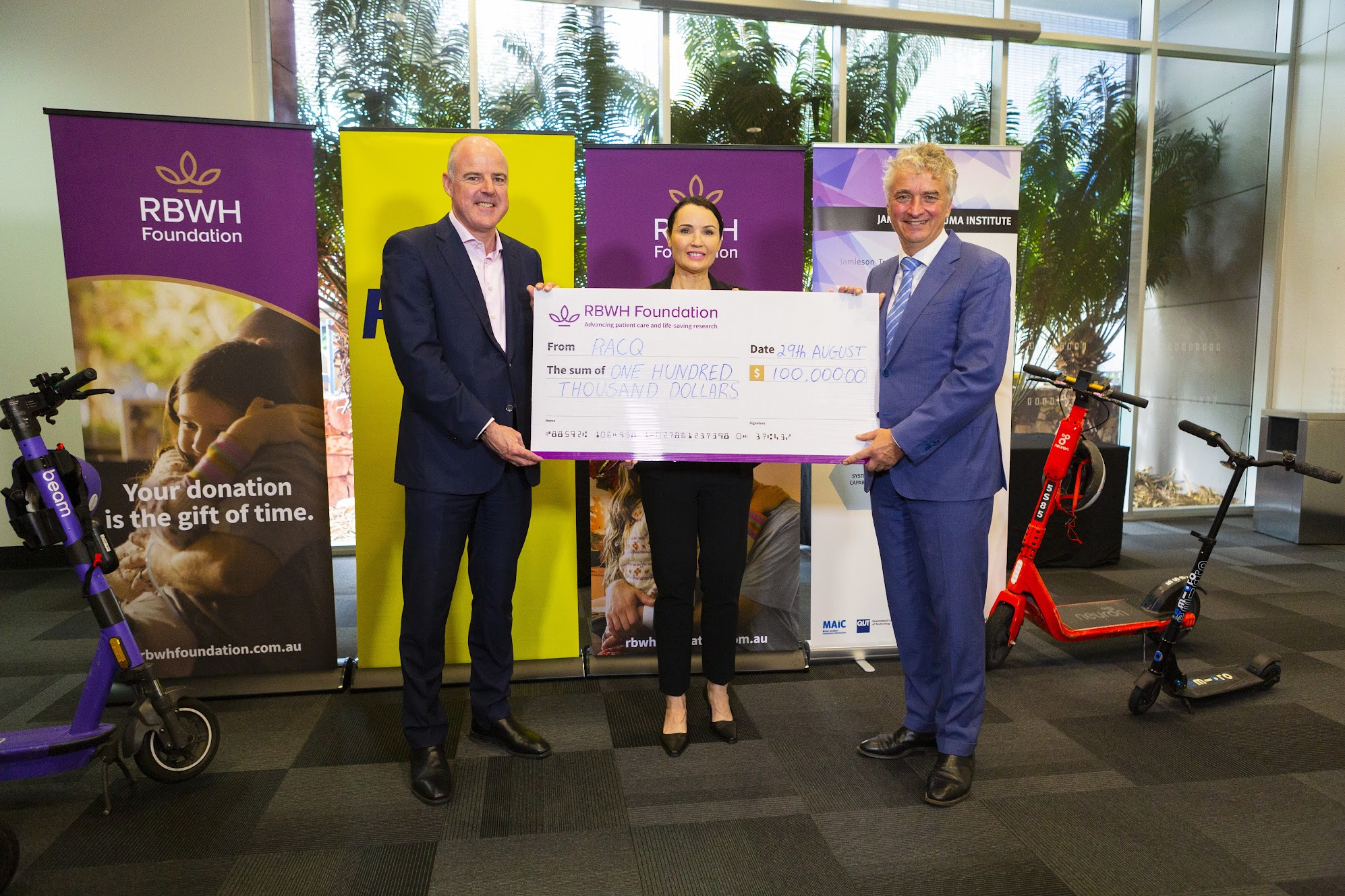 RACQ and RBWH Foundation donation set to drive electric scooter trauma research | RACQ